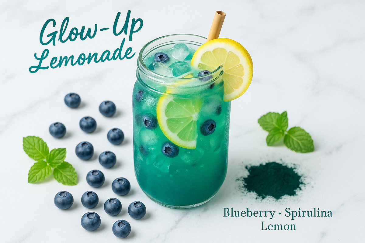 🍋 Blueberry Spirulina Lemonade Refresher – Boho Noir